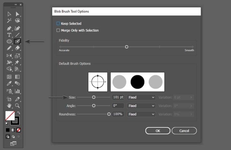 How to change eraser size in Illustrator - AI magic eraser